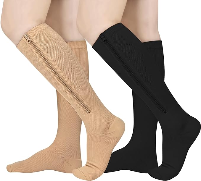 Flex Zip - Zippered Compression Socks - 20-30 mmHg – Omega Walk